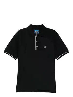 AGNES B. Logo-embroidered Polo Shirt - Black