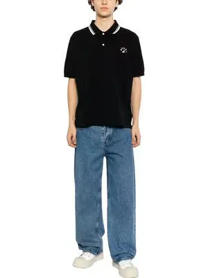AGNES B. Logo-embroidered Polo Shirt - Black