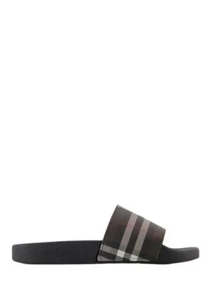 Burberry Burberry Large Check Slides Brown