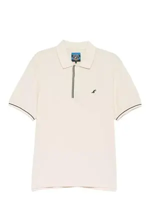 AGNES B. Logo-embroidered Polo Shirt - Neutrals