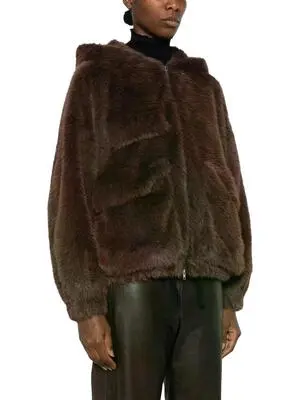 TELA Hooded Faux-fur Jacket - Brown