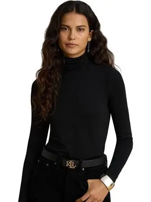 Ralph Lauren Stretch Jersey Turtleneck - Black