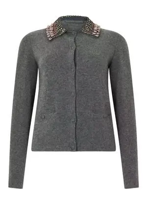 Alberta Ferretti Embellished Cardigan - Grey