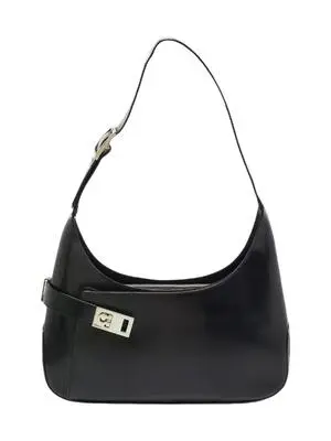 SALVATORE FERRAGAMO Ferragamo Gancini Brushed Leather Shoulder Bag
