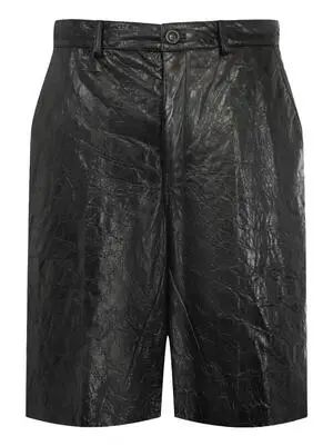 Rick Owens Leather Work Shorts - Black