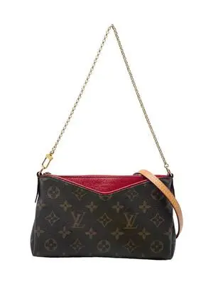 LOUIS VUITTON 2016 Monogram Pallas Clutch Satchel - Brown
