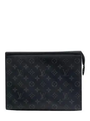 LOUIS VUITTON Monogram Eclipse Pochette Voyage Mm Clutch Bag - Black