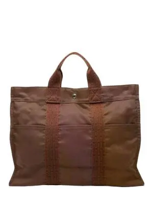 Hermès Herline Mm Canvas Tote Bag - Brown