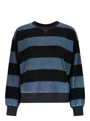 MOORER Striped Crew-neck Sweater - Blue