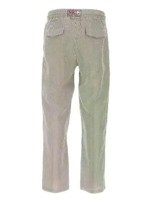 MC2 SAINT BARTH Striped Linen Trousers - Neutrals