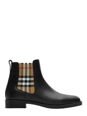 Burberry Leather Hampstead Ankle Boots - Black
