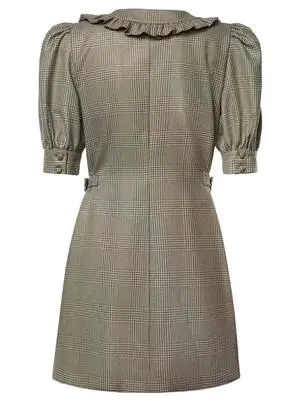 Alessandra Rich Checked Mini Dress - Neutrals