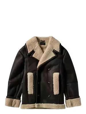 Simone Rocha Double-breasted Shearling Jacket - Brown