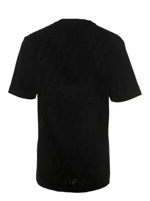 Fendi Ff Motif Velvet T-shirt - Black