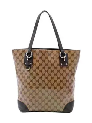Gucci Gg Crystal Vertical Charm Tote Bag - Neutrals
