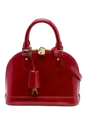 LOUIS VUITTON Louis Vuitton Monogram Vernis Alma BB Satchel Red