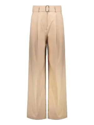 MOORER Belted Wide-leg Trousers - Neutrals