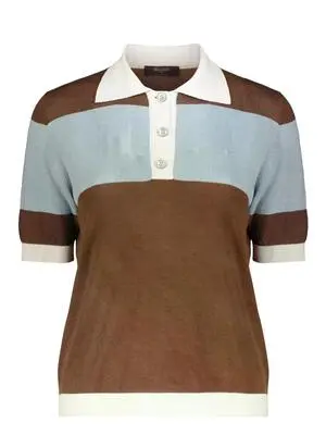 MOORER Moorer Striped Knit Polo Shirt