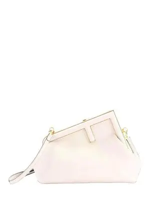 Fendi First Bag Leather Small Clutch Bag - Grey