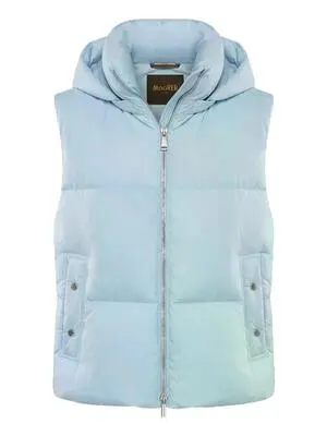 MOORER Quilted Hooded Gilet - Blue
