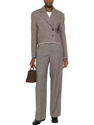 TELA Cropped Double-breasted Jacket - Brown