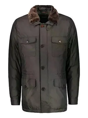 MOORER Fur-collar Padded Jacket - Brown