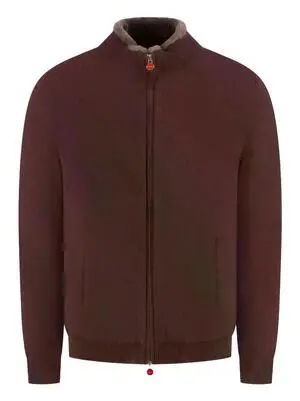 KITON Shearling-Trim Knitted Jacket