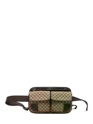 Celine Celine Macadam Canvas Double Pocket Belt Bag Neutrals