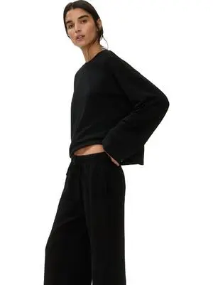 H&M 2-piece Cotton Sweatshirt And Sweatpants Set - Black
