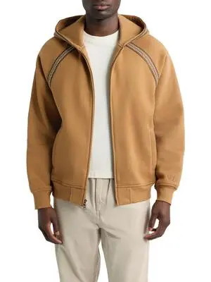 UGG Tasman Zip Hoodie With Uggbraid Detailing - Chestnut