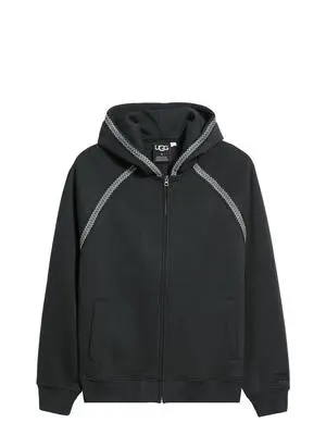 UGG Tasman Zip Hoodie With Uggbraid Detailing - Tar