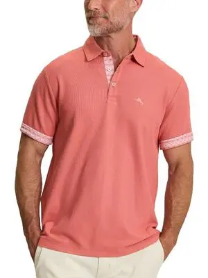 Tommy Bahama Etched Geo 5 O'clock Polo - Red Ginger
