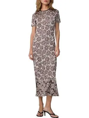 Diane Von Furstenberg Rhona Floral Midi Dress - Thistle Br