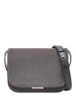 Giorgio Armani Medium Suede Shoulder Bag - Brown