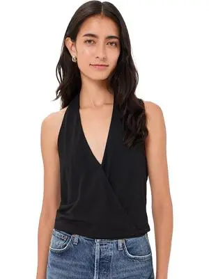 REFORMATION Lois Knit Halter Top - Black
