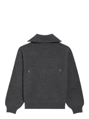 Balenciaga Back-to-front High Neck Wool Knit Sweater - Grey