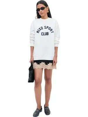Rixo Ariah Mini Skirt With Lace Trim - Black