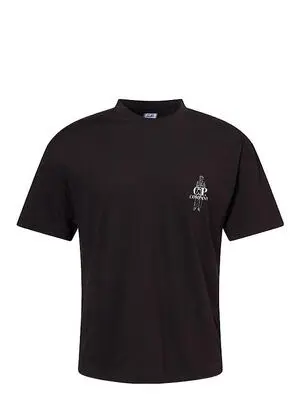 C.P. COMPANY Sailor-print Relaxed-fit Cotton T-shirt - Black