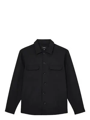 REISS Peshi Double-pocket Stretch-woven Overshirt - Navy