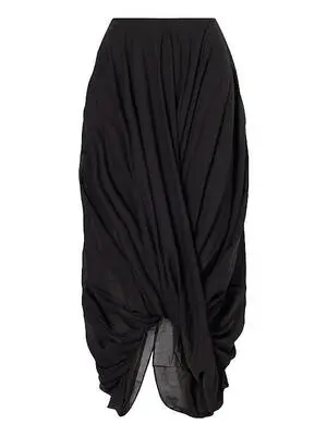 TOTEME Cocoon Cotton-blend Midi Skirt - Black