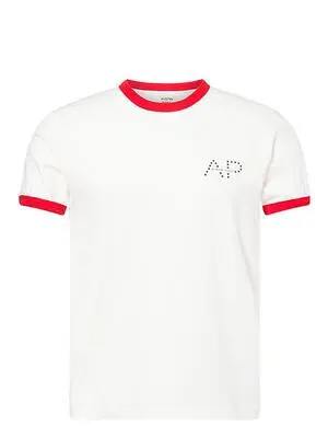AUSTIN POST Ringer High Tail It Cotton T-shirt - Red