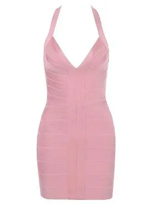 House Of Cb Contour Halter Neck Mini Dress - Pink
