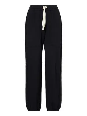 ME+EM Cuffed Cotton-blend Jogging Bottoms - Black