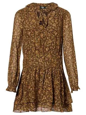 Paige Nantes Floral-print Silk-blend Mini Dress - Hickory Multi