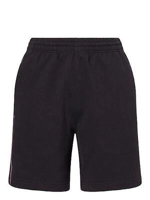 Burberry Check Piping Cotton-jersey Shorts - Black
