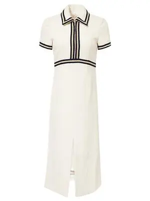 ME+EM Fit And Flare Textured Woven Midi Dress - Cream