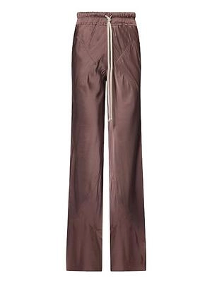 Rick Owens Drawstring Waist Patch Pocket Satin Trousers - Grape