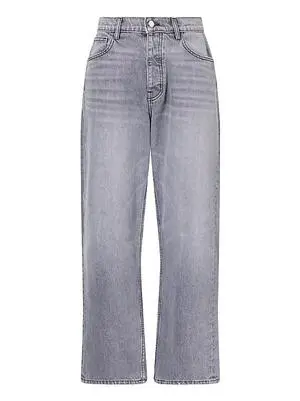 NAHMIAS Wash Baggy Wide-leg Denim Jeans - Grey