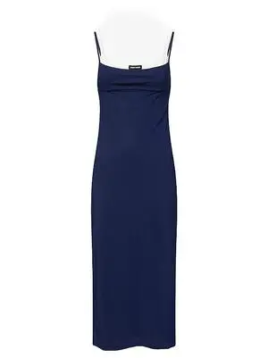 MIU MIU Miu Miu Logo Patch Layered Jersey Midi Dress