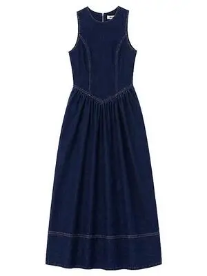 RO&ZO Racer Sleeveless Denim Midi Dress - Blue